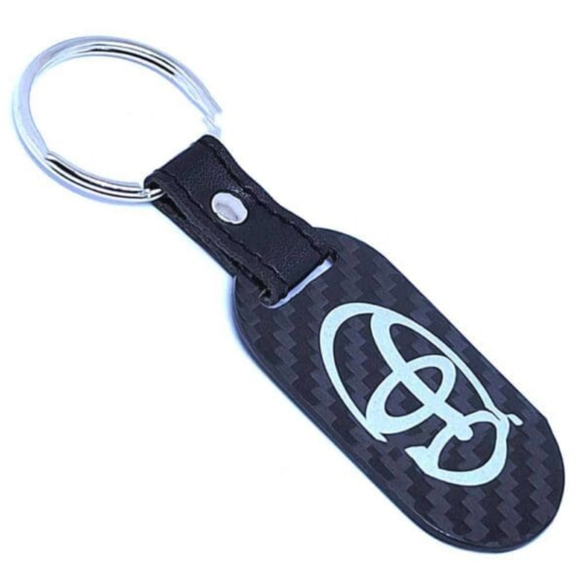 Toyota Key Fob Silver Logo Oblong - Exotic Carbon Fiber