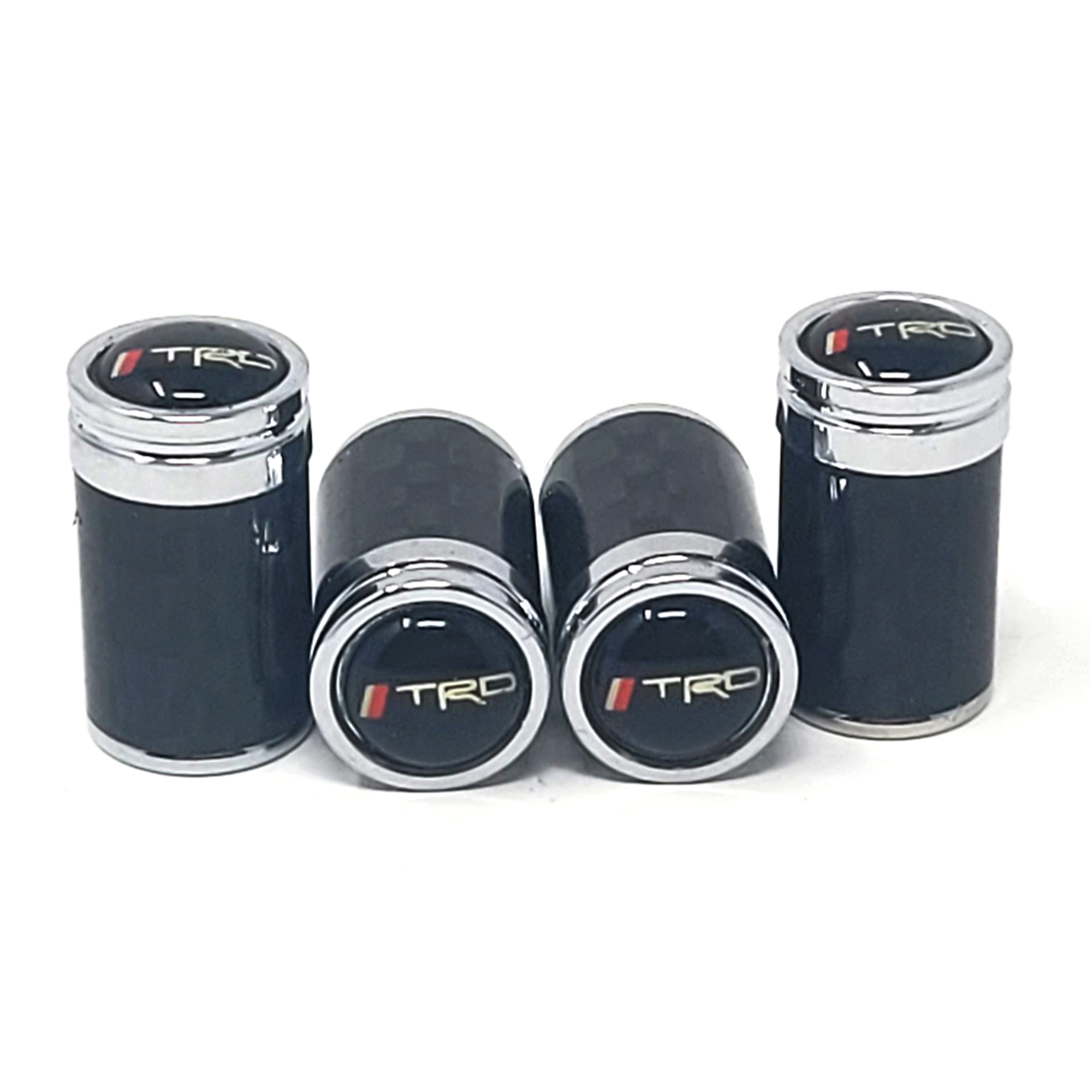Toyota TRD Tire Valve Caps Small Logo - Exotic Carbon Fiber
